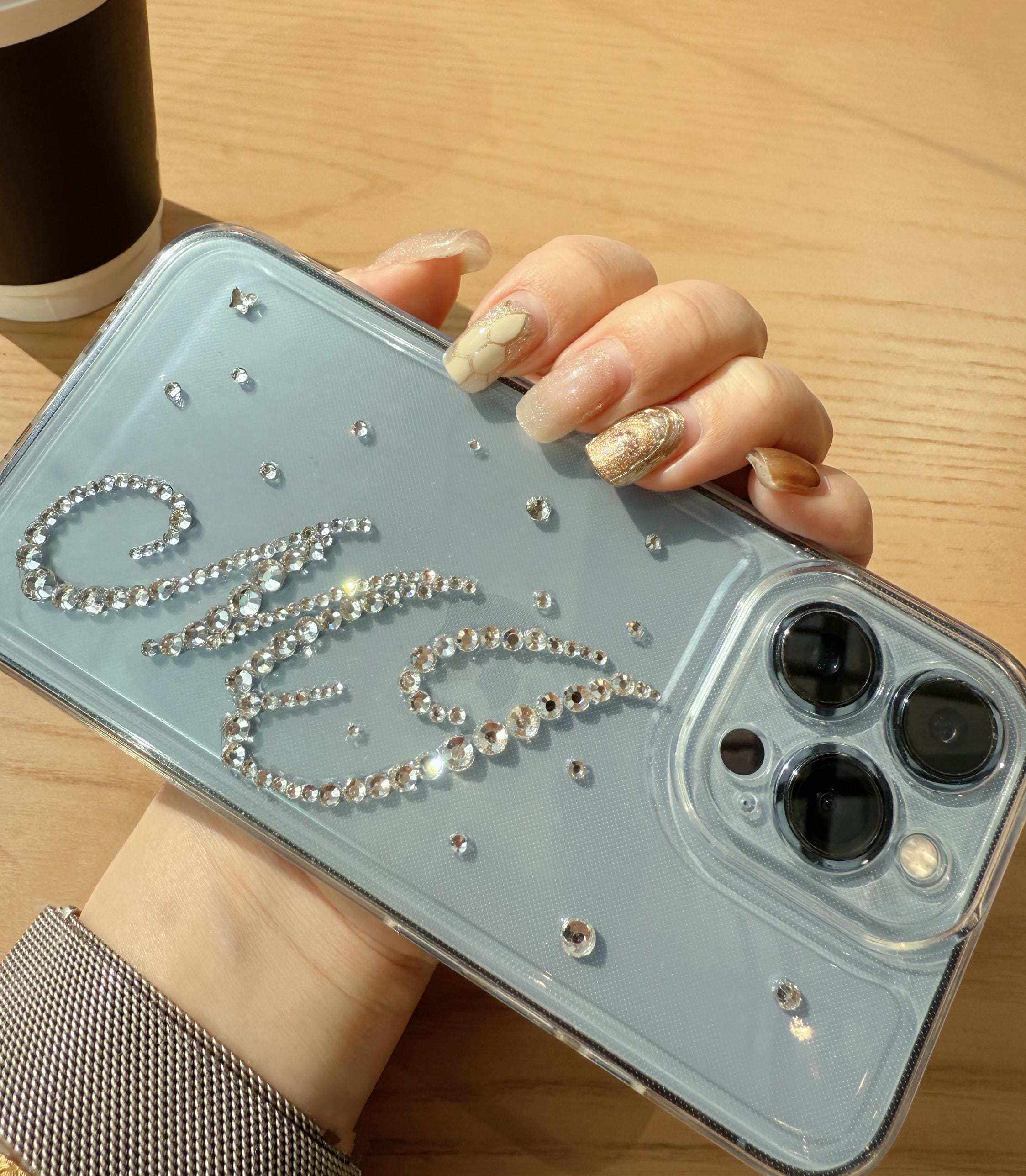 Swarovski Rhinestone Monogram Phone Case: Personalized Initial Bling - Etsy