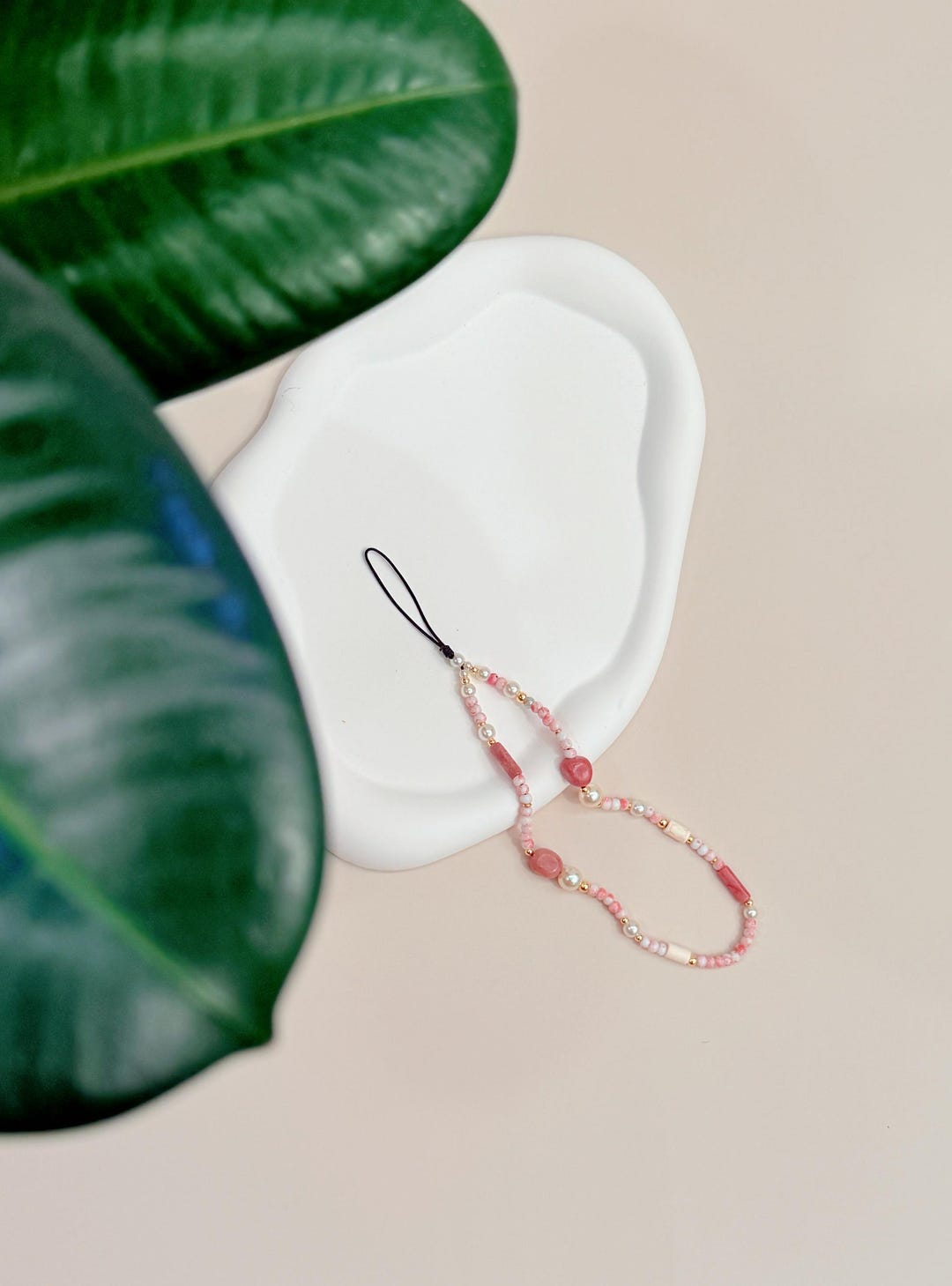 Vintage Pearl Phone Charm, Beaded Phone Strap, Phone Chain, Phone Charm ...