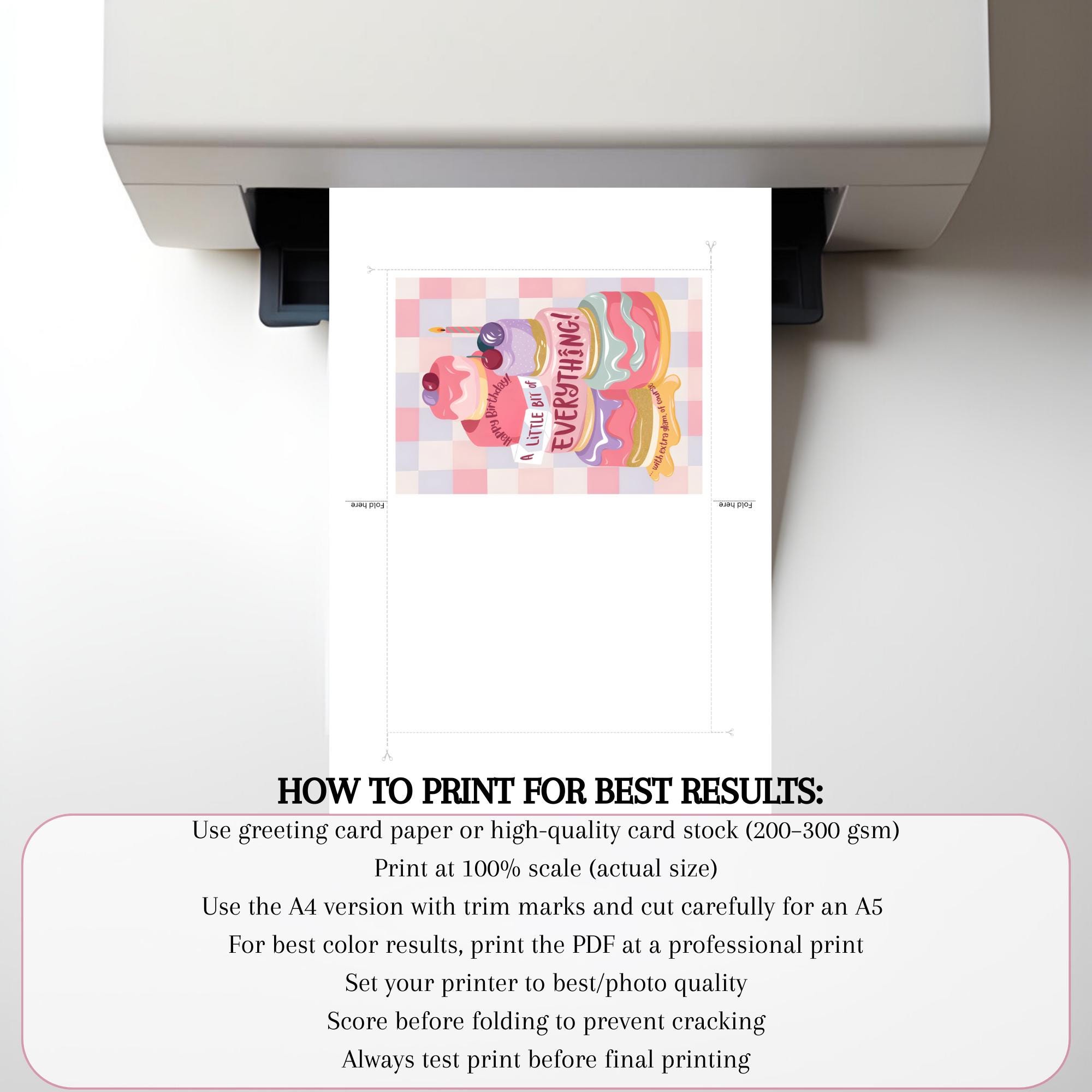Printable Preppy Birthday Card, Girly Birthday Card, Digital Birthday ...