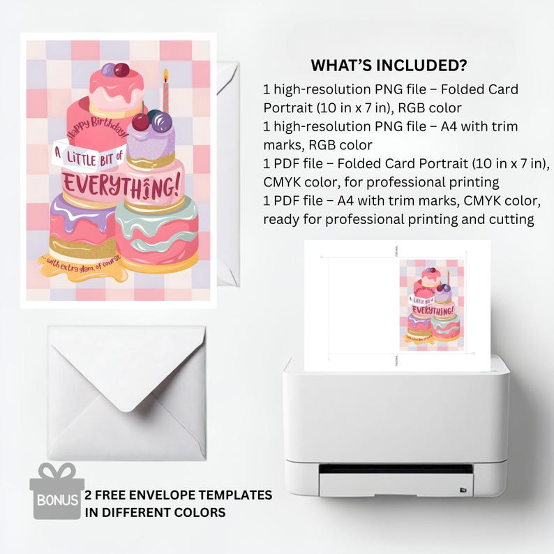 Printable Preppy Birthday Card, Girly Birthday Card, Digital Birthday ...