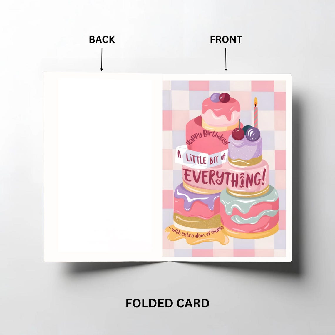Printable Preppy Birthday Card, Girly Birthday Card, Digital Birthday ...
