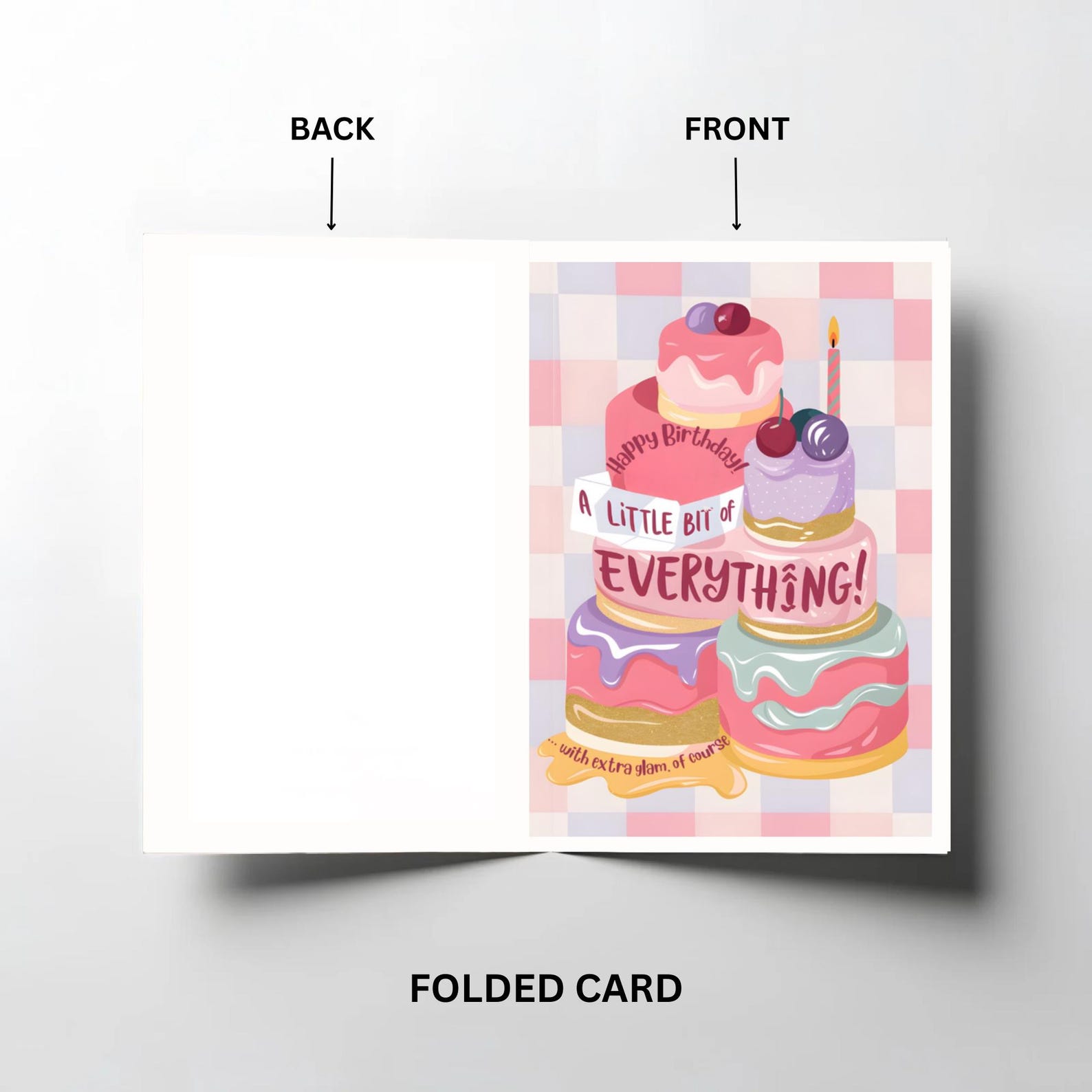 Printable Preppy Birthday Card, Girly Birthday Card, Digital Birthday ...