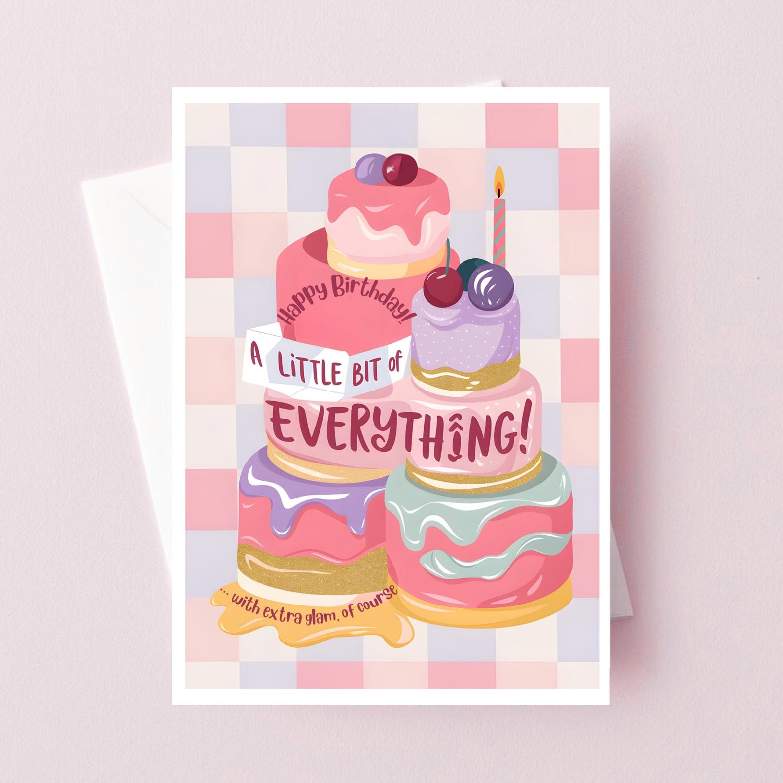 Printable Preppy Birthday Card, Girly Birthday Card, Digital Birthday ...
