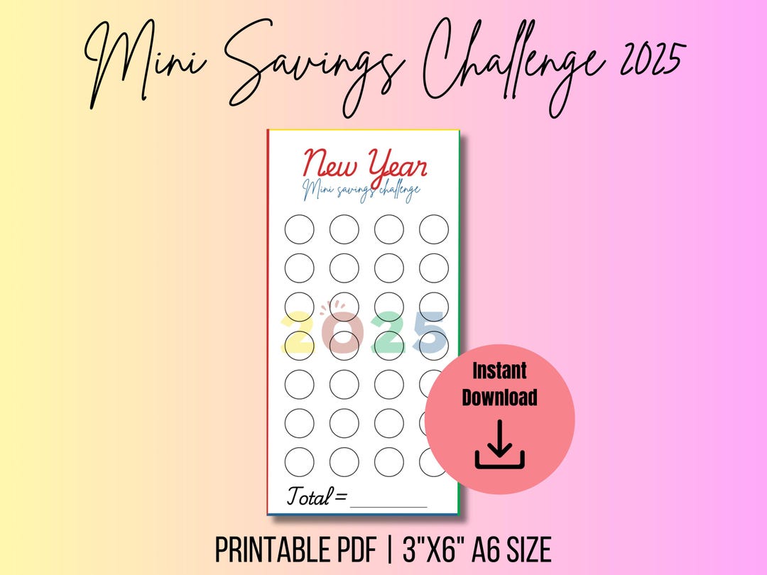 Save 2025 in 2025 Savings Challenge Printable, 2025 Savings Challenge ...