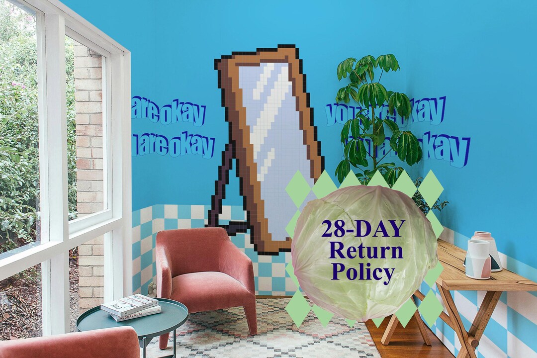 Pixel Mirror Wall Mural Peel and Stick or Unpasted - Etsy