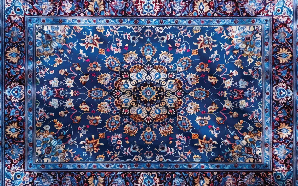 Blue Rug Wall Mural Peel and Stick or Unpasted - Etsy
