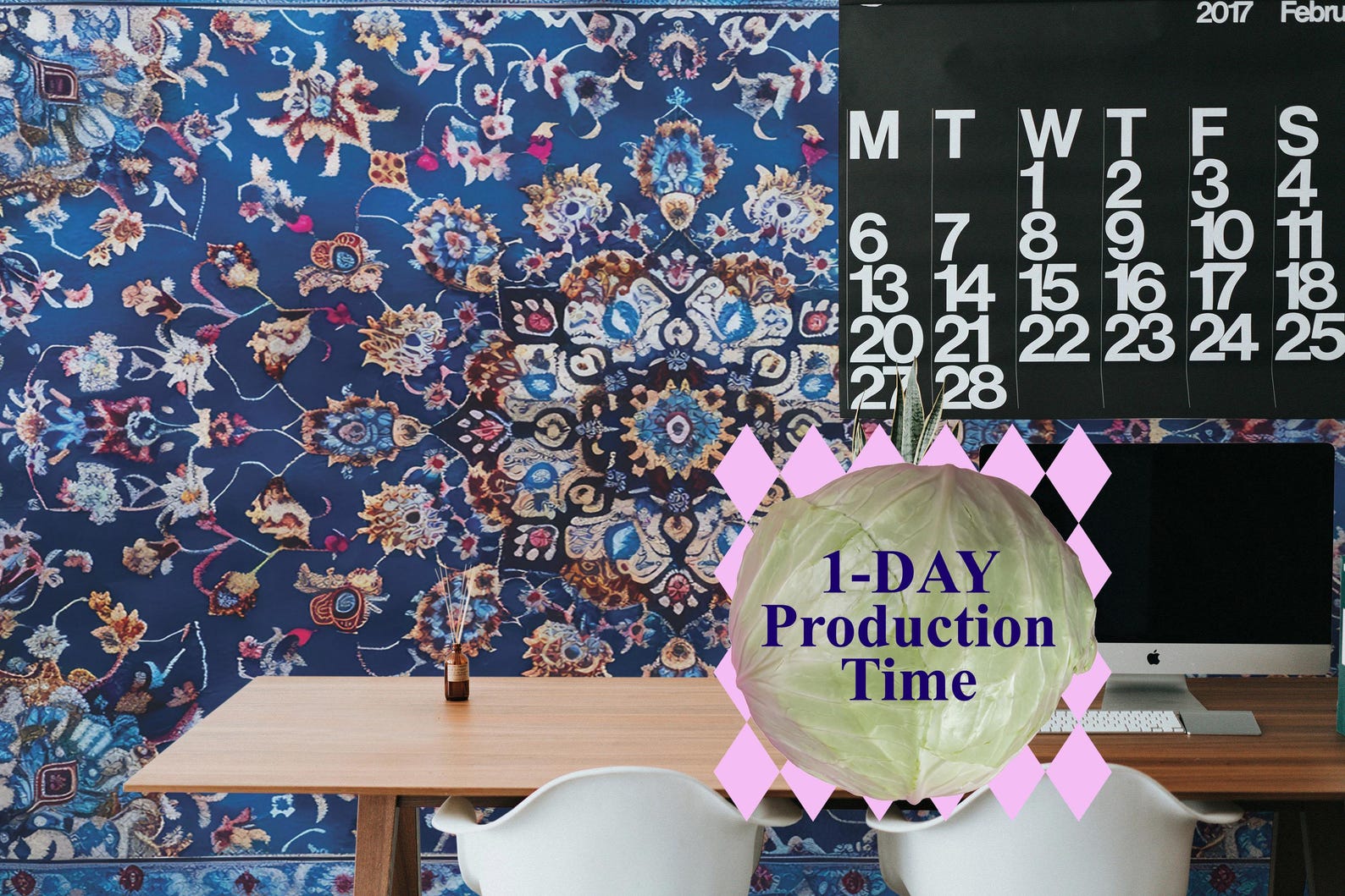 Blue Rug Wall Mural Peel and Stick or Unpasted - Etsy