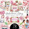 36 Vintage Valentine's Clipart PNG Pack | Valentine's Day PNG for ...