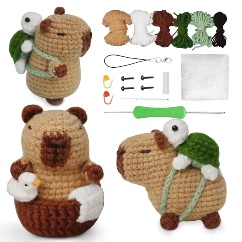 Capybara DIY Crochet Kit – All Inclusive Set With Instructions – Choose ...