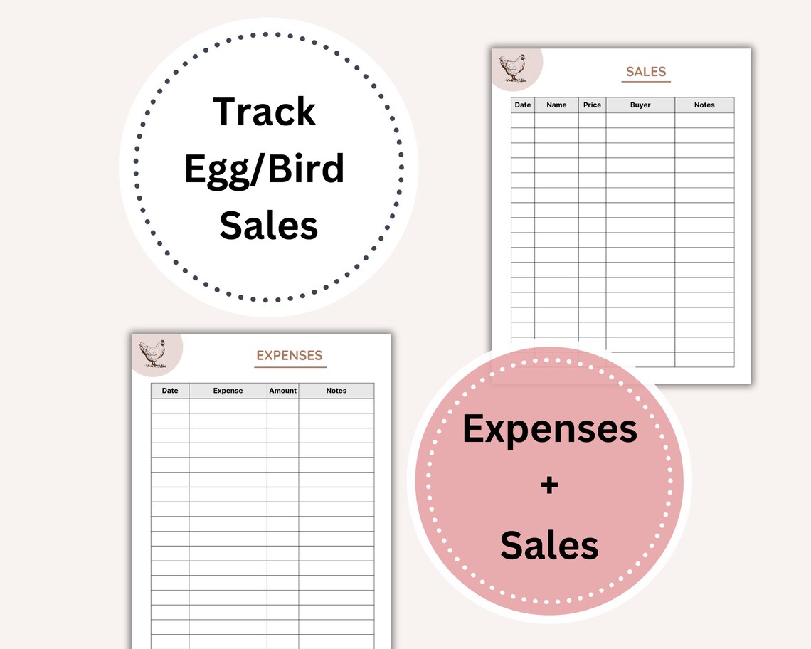 Chicken Logs Flock Management Records, Printable PDF, Farmer Gift, Egg ...