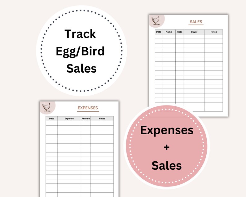 Chicken Logs Flock Management Records, Printable PDF, Farmer Gift, Egg ...