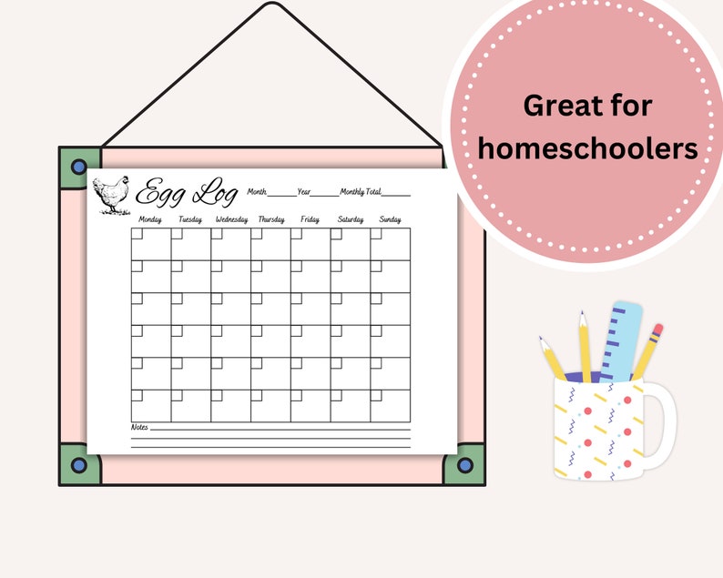 Chicken Egg Log Tracker Journal Management Records, Printable PDF ...