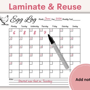 Chicken Egg Log Tracker Journal Management Records, Printable PDF ...