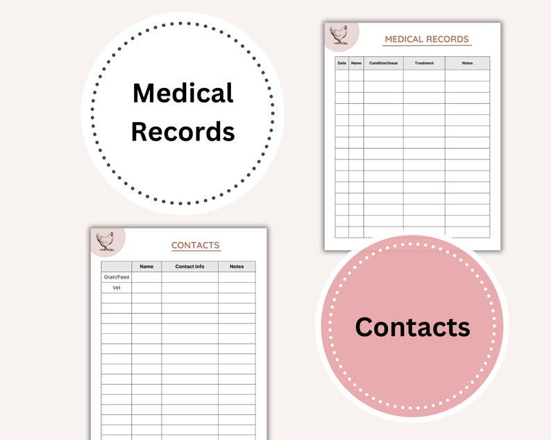 Chicken Logs Flock Management Records, Printable PDF, Farmer Gift, Egg ...