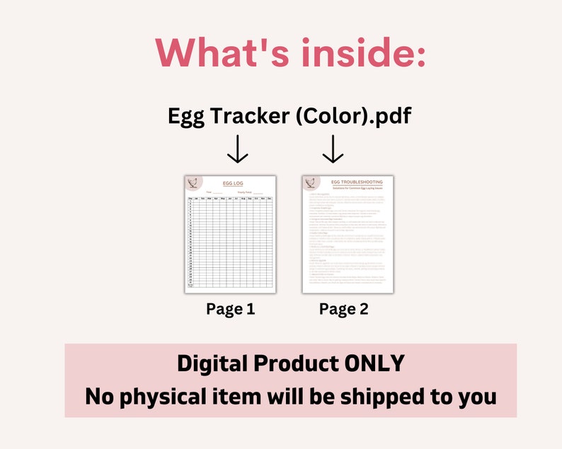 Chicken Egg Log Tracker Journal Management Records, Printable PDF ...