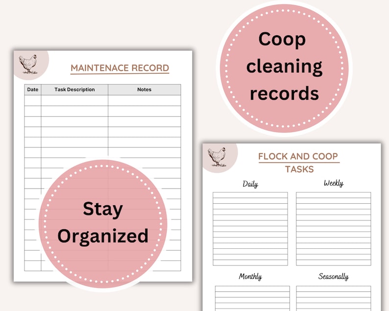 Chicken Logs Flock Management Records, Printable PDF, Farmer Gift, Egg ...