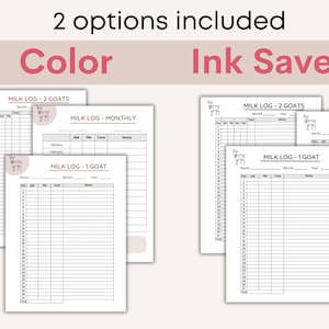 Goat Milking Log | Print and Fill |digital PDF File| Instant Download ...