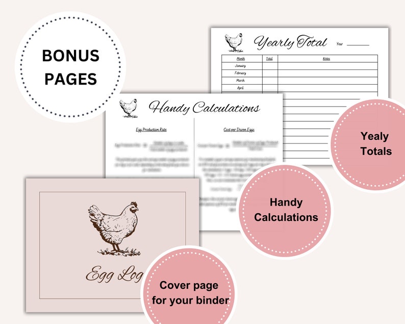 Chicken Egg Tracker Journal, Farm Animal Logbook (printable PDF) - Etsy