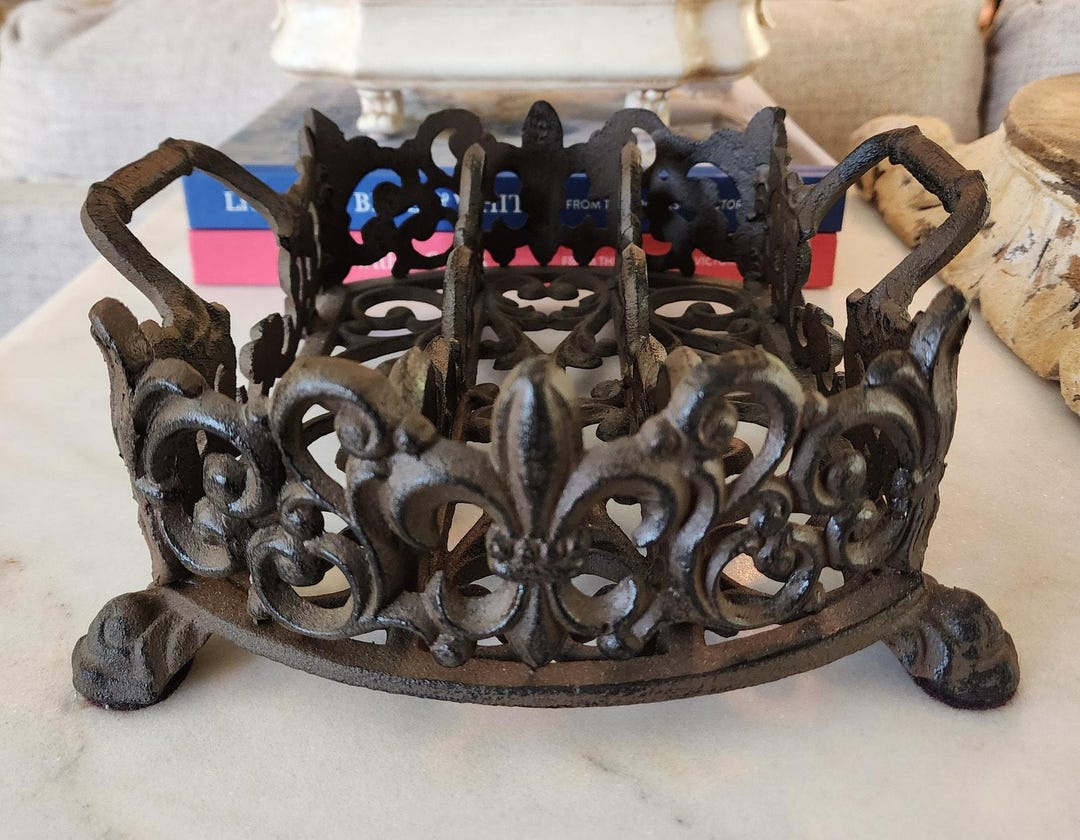 Cast Iron Old World Silverware Caddy, Outdoor Entertaining, Fleur De ...