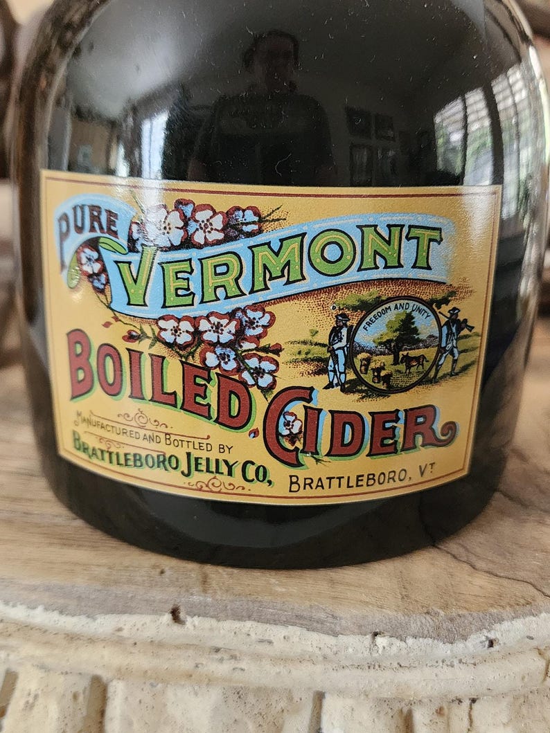 Vintage Brown Crock, Vermont Boiled Cider, Primitive, Country, Cottage ...