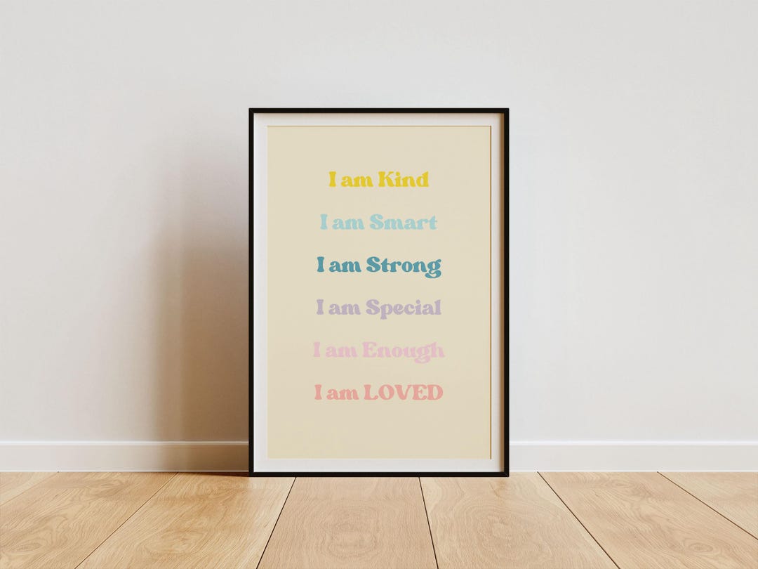 Positive Affirmations Poster for Kids Wall Print - Etsy