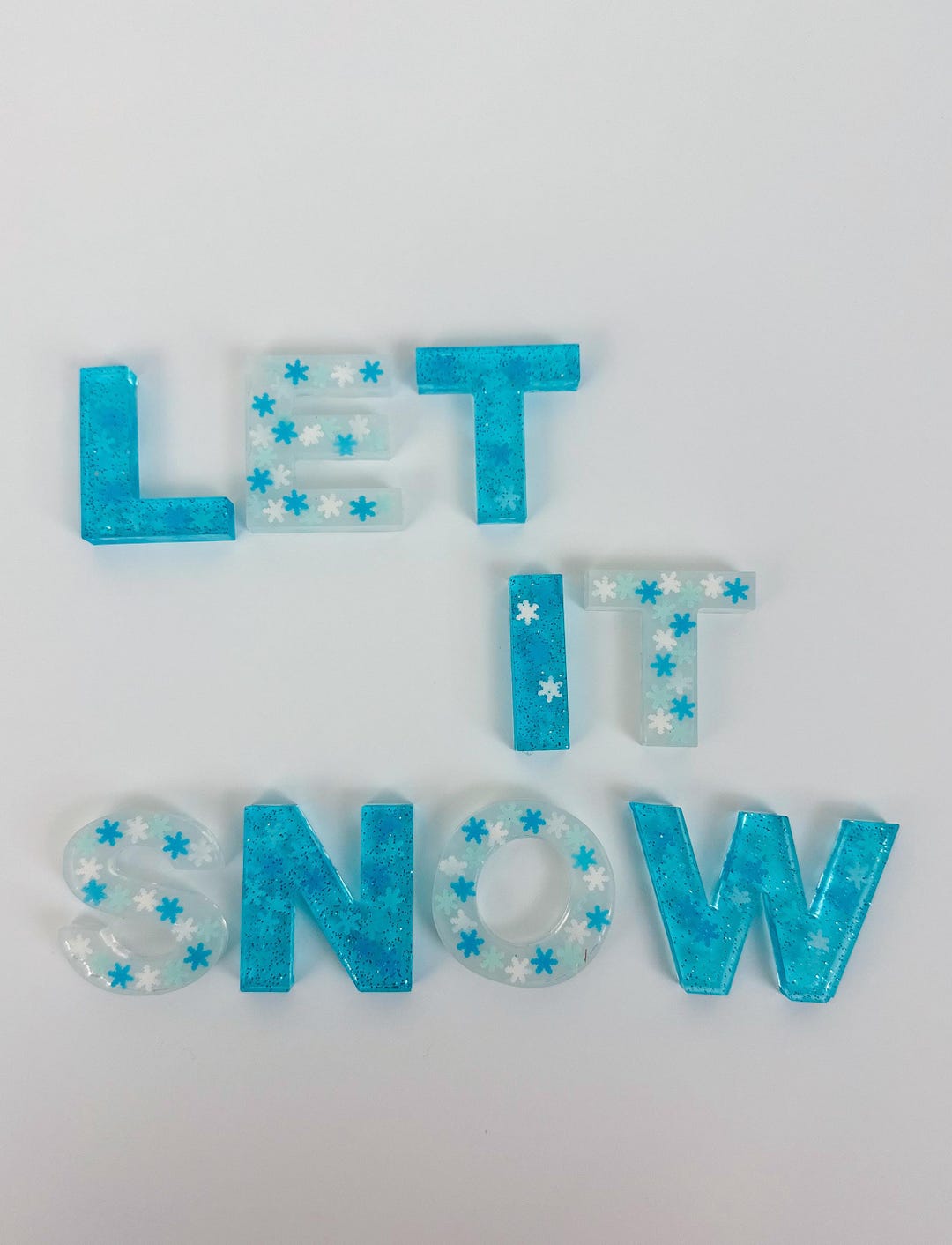 SNOWFLAKE Resin Alphabet and Numbers Sets, Party Favor, Sensory Kit ...
