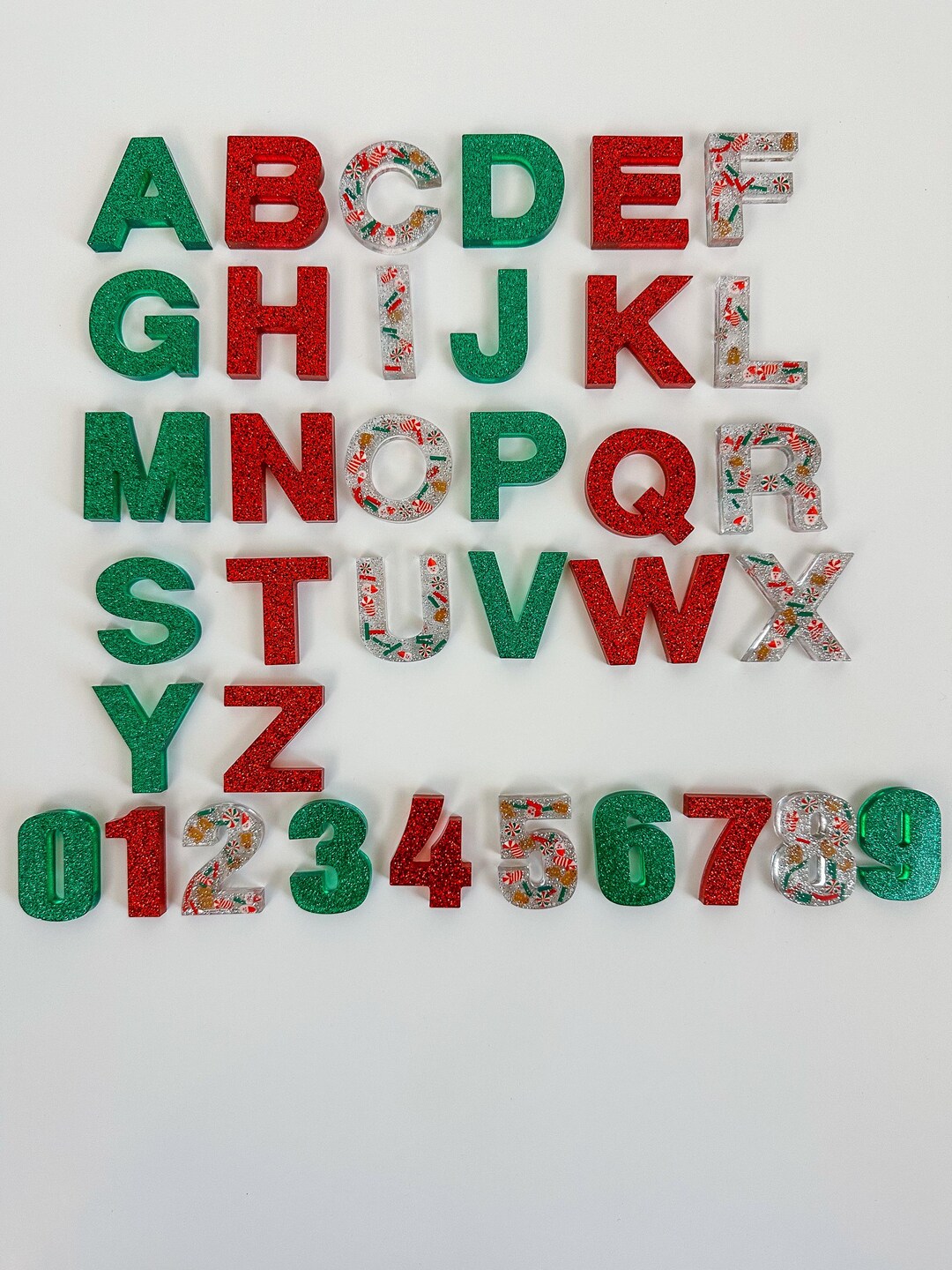 MERRY CHRISTMAS Resin Alphabet and Numbers Sets, Party Favor, Sensory ...