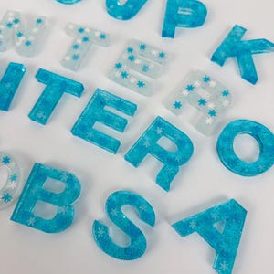 SNOWFLAKE Resin Alphabet and Numbers Sets, Party Favor, Sensory Kit ...