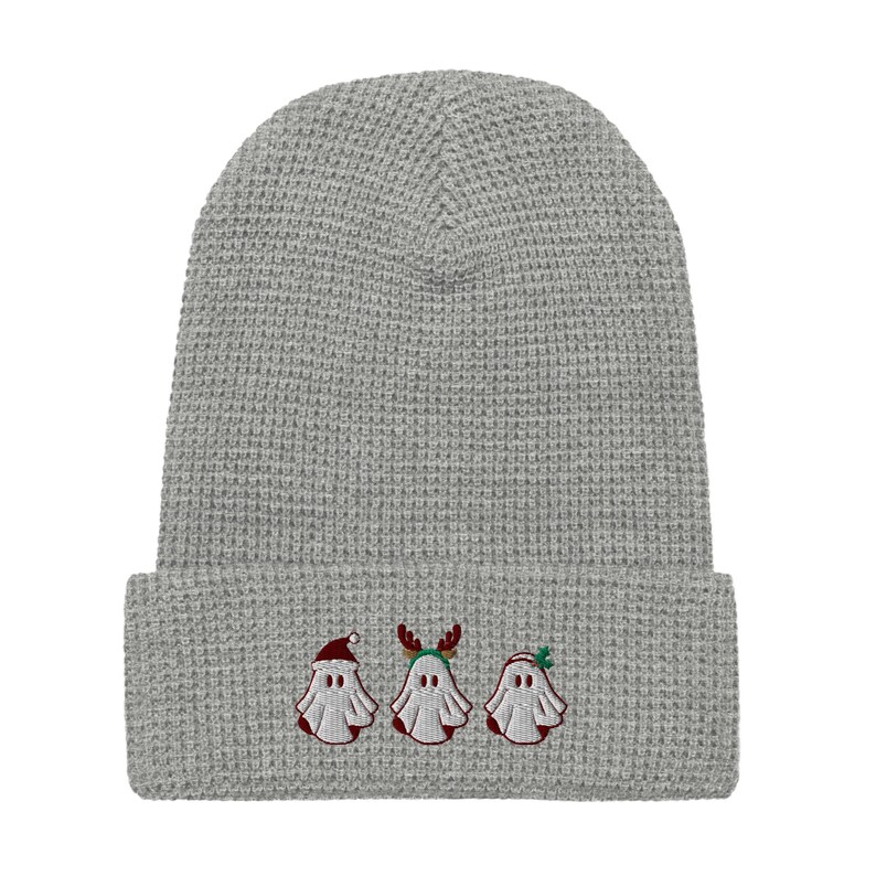 Spooky Ghost Festive Halloween Christmas Embroidered Beanie - Cute ...