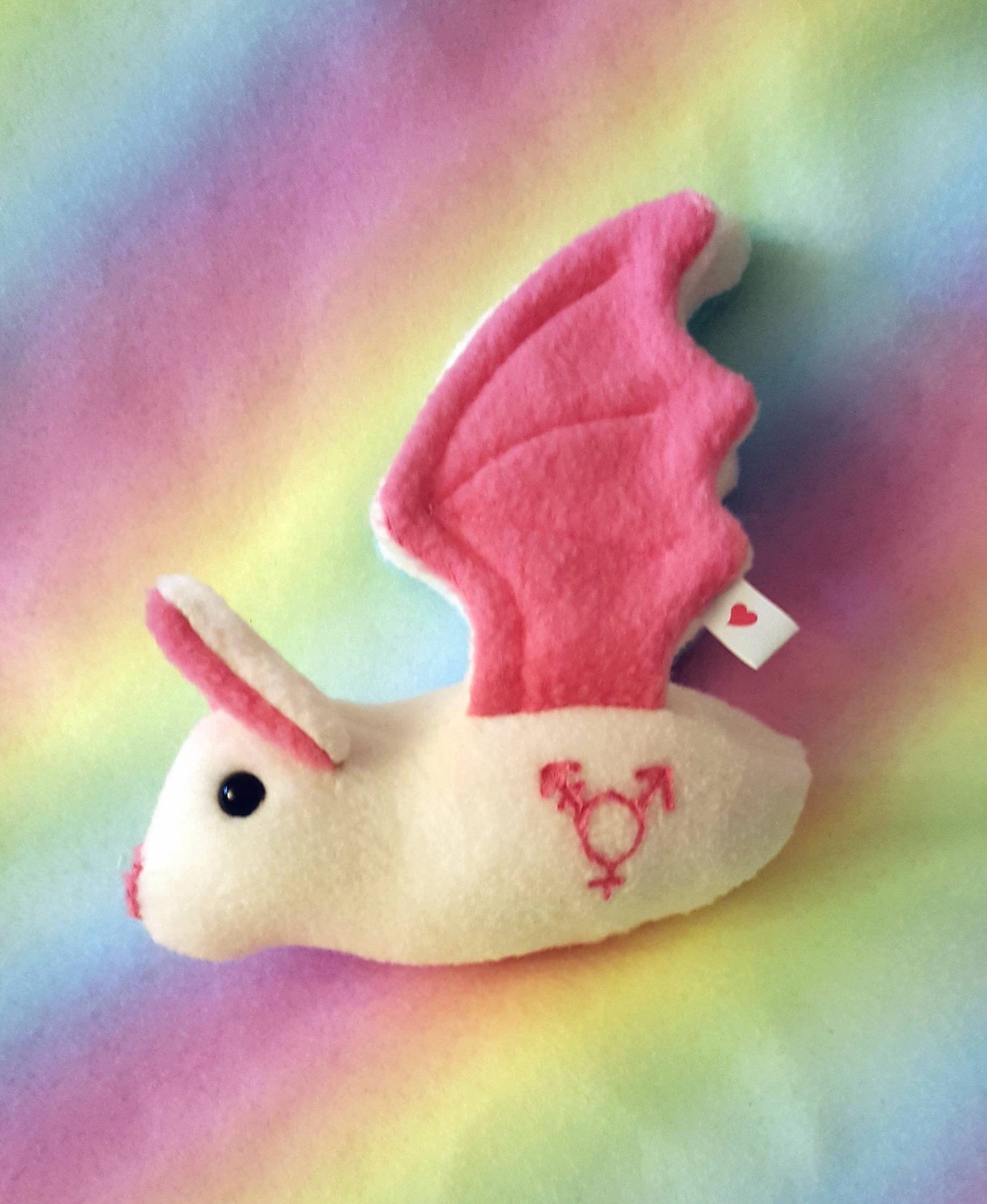 Trans Pride Bat plush toy pride pink white and blue flag | Etsy