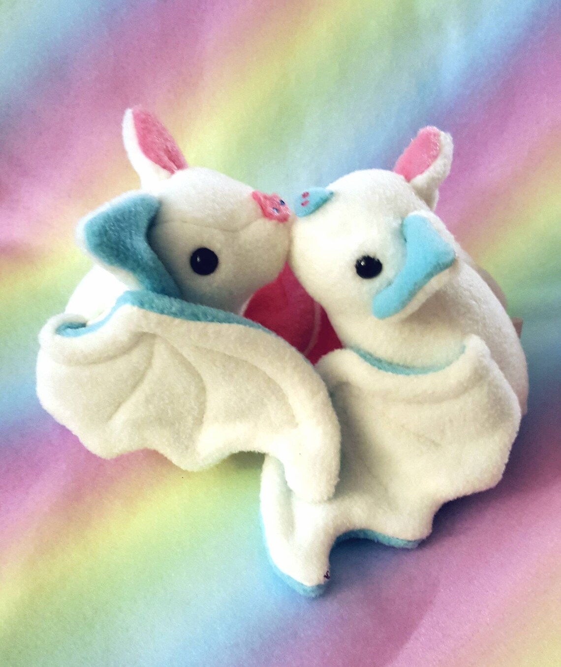 Trans Pride Bat plush toy pride pink white and blue flag | Etsy