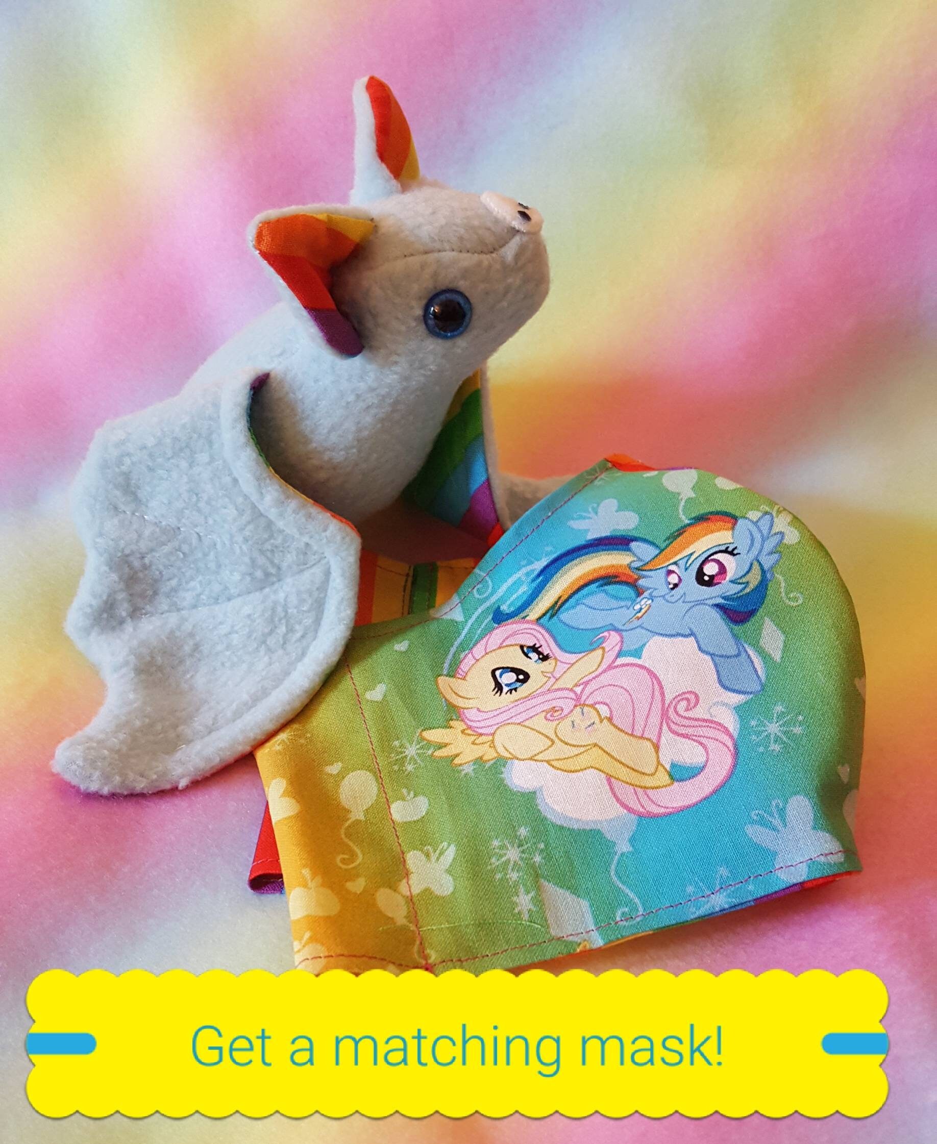 Rainbow Flap Bat Plushie - MLP Inspired Rainbow Parody Plush Toy - Etsy