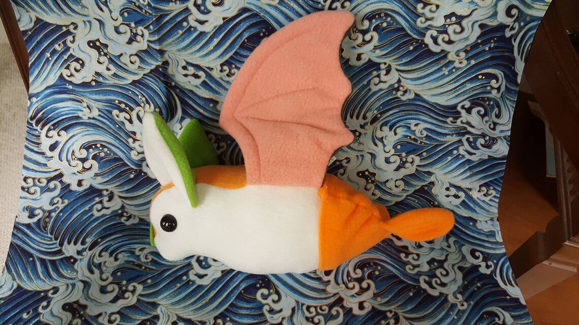Sushi Merbat With Removable Shrimp Tail Jumbo Size Plush Bat - Etsy
