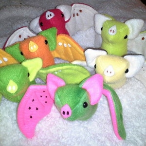 Fruit Bat Plushie - Watermelon Bat, Fruitbat, Plush Bat, Toy - Etsy
