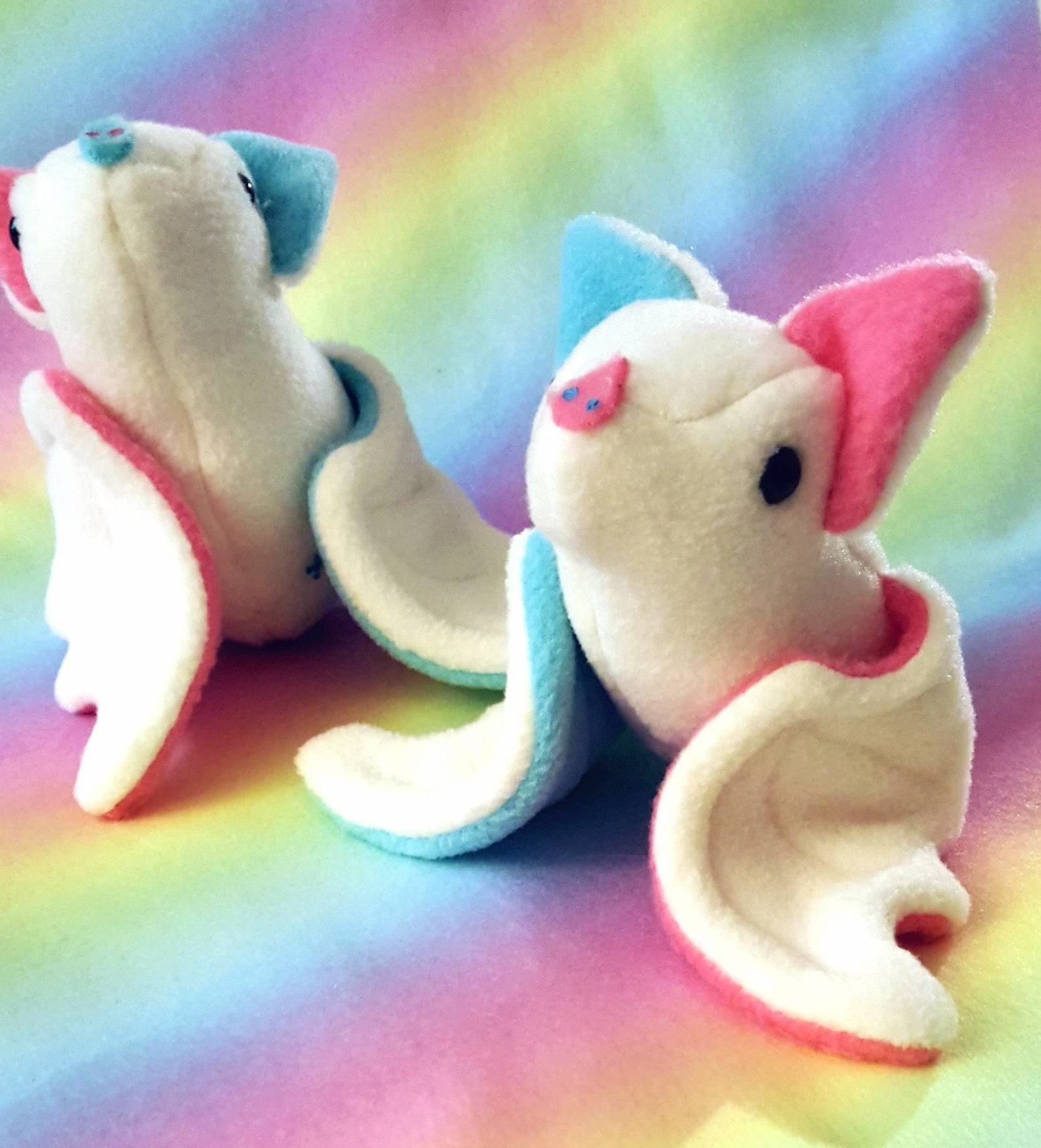 Trans Pride Bat plush toy pride pink white and blue flag | Etsy