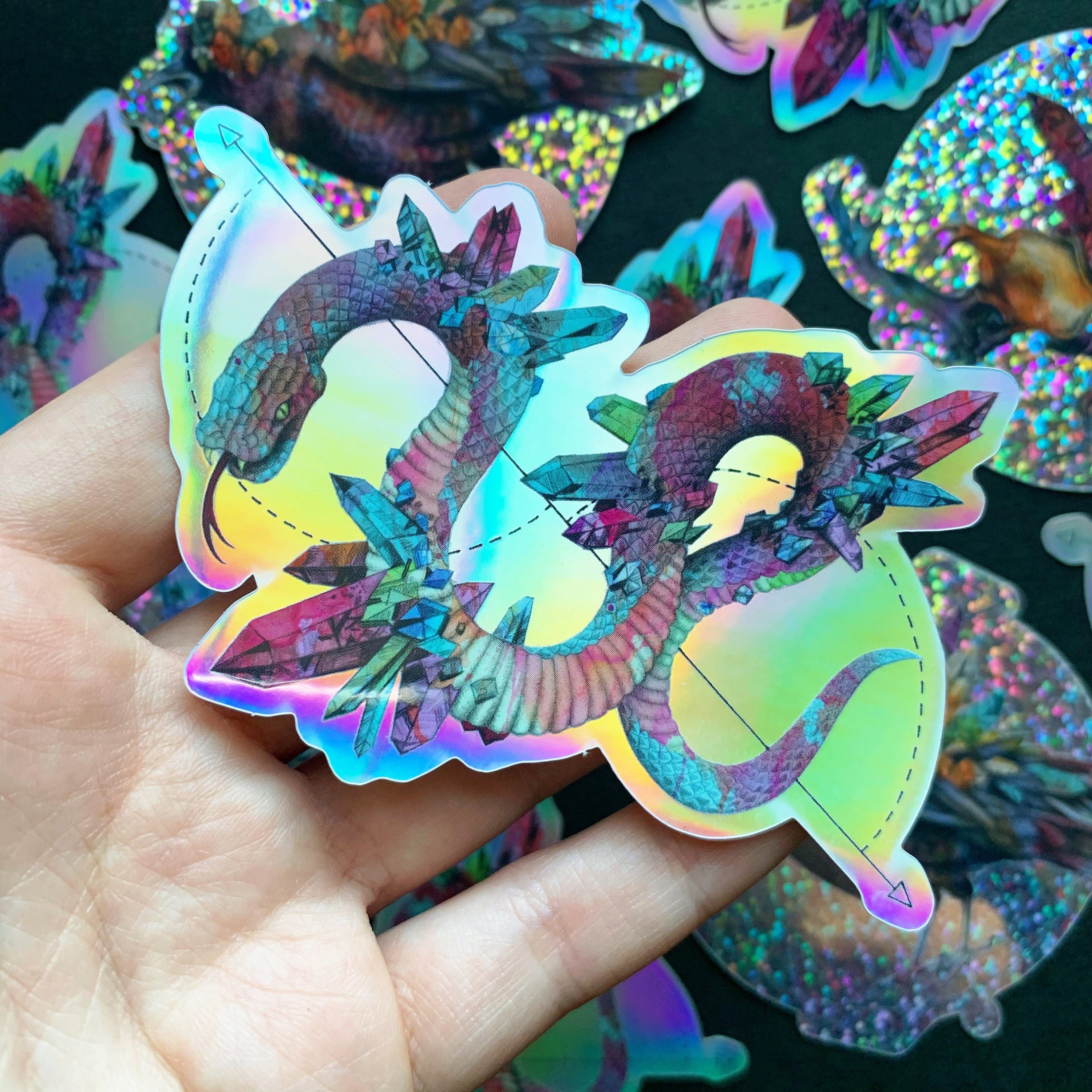 Holographic Glitter Crystal Animals Sticker Pack 3 Rainbow | Etsy