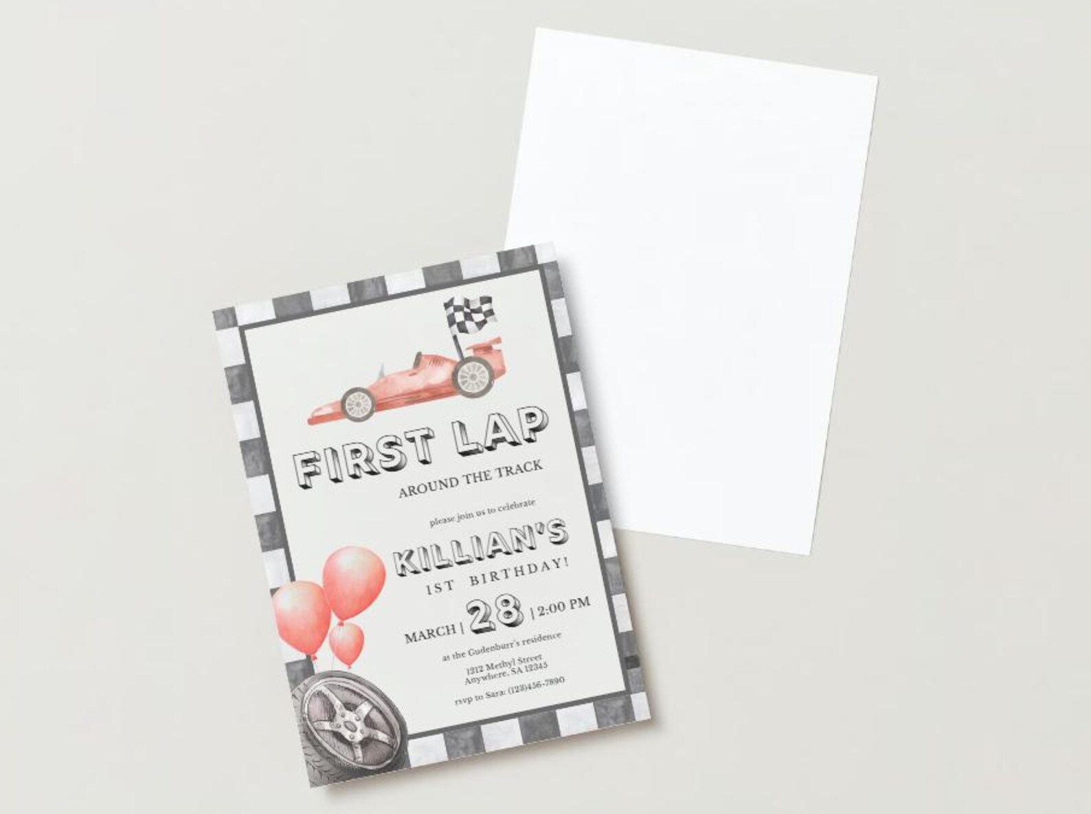 Editable First Lap Birthday Invite, First Birthday Party, Birthday ...