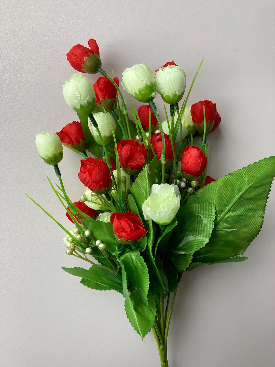 Red, Ivory Baby Tulip Bush - Etsy
