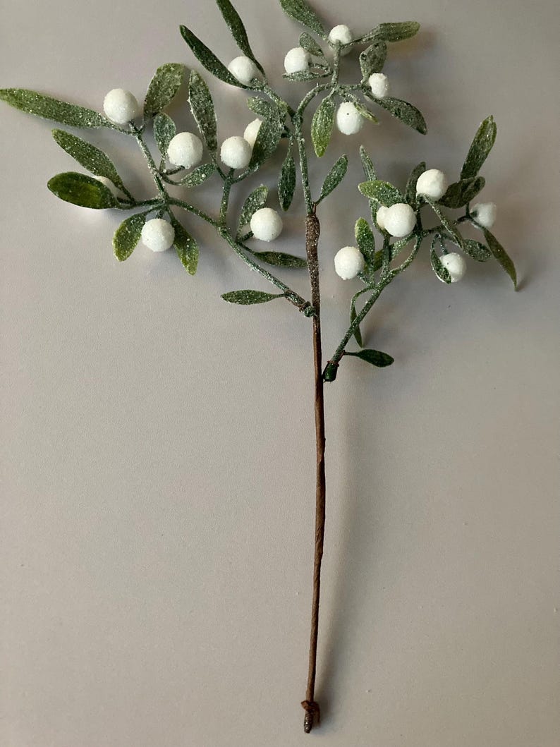 Frosted Artificial Mistletoe Spray - Etsy UK