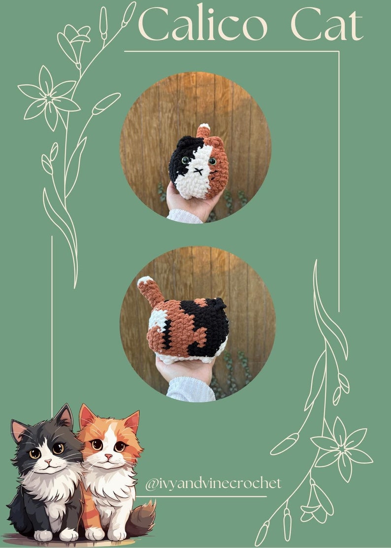 Calico Cat Crochet Pattern PDF Digital Download Amigurumi Crochet Plushie Pattern - Etsy UK