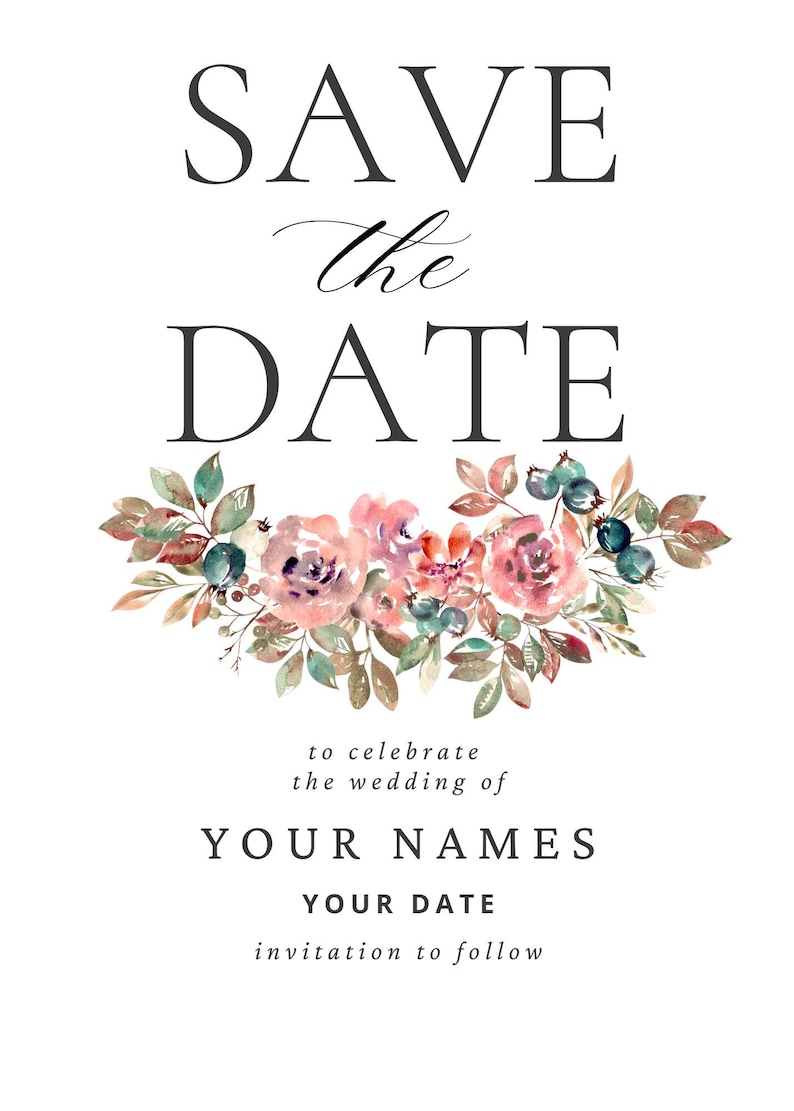 Simplest Save the Date Wedding Template - Etsy