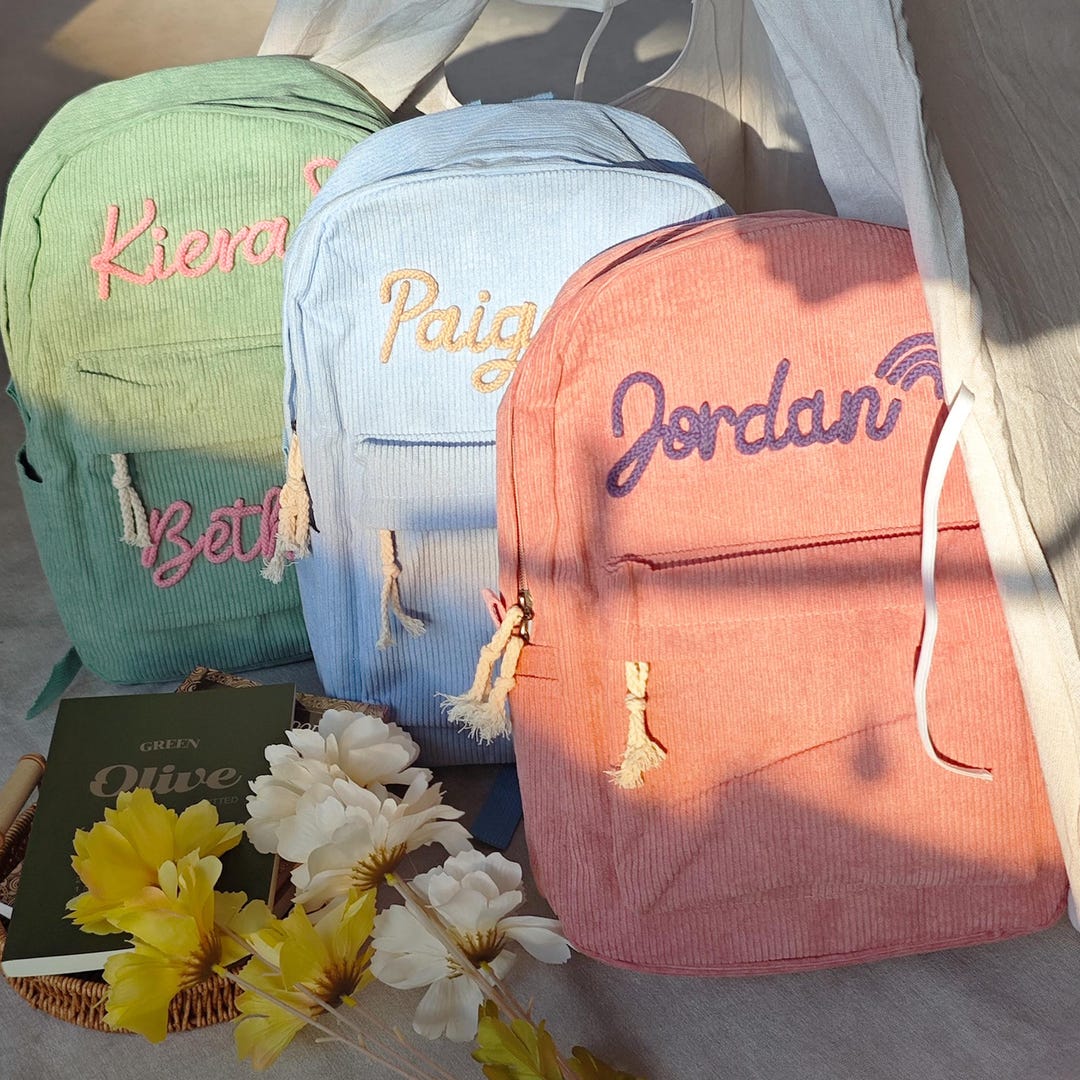 Personalized Kids Backpack, Custom Toddler Corduroy Backpacks Birthday ...