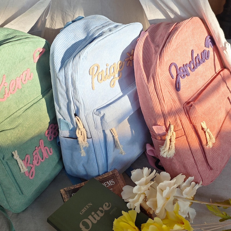 Personalized Kids Backpack, Custom Toddler Corduroy Backpacks Birthday ...