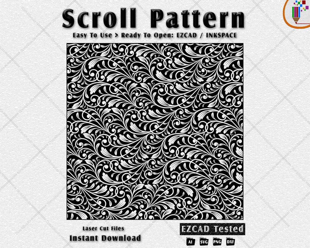 Custom Scroll Pattern Firearms Laser Engraving Cutting Design Vector ...