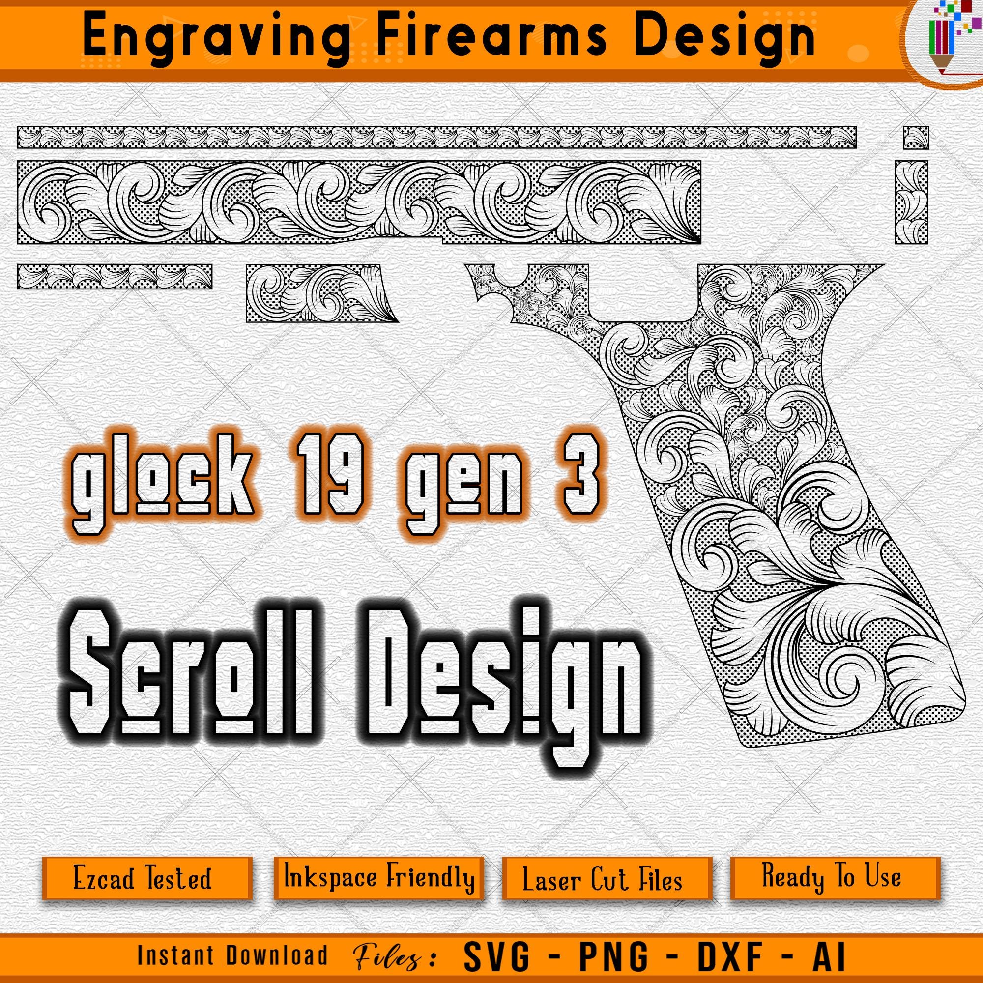Custom Glock19 Gen3 Firearms Scroll Stippling Files, Scroll Stippling ...