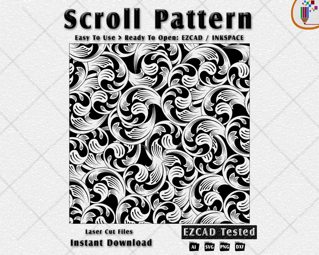 Custom Scrollwork Pattern Laser Engraving Files Svg Dxf Eps Scroll ...