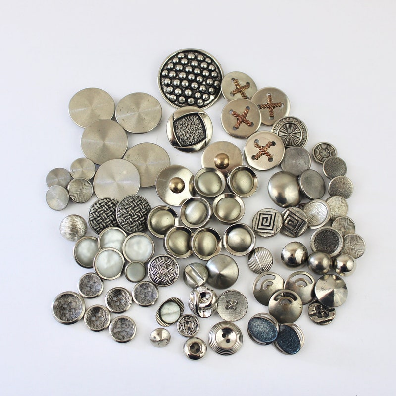 Silver Buttons - Etsy