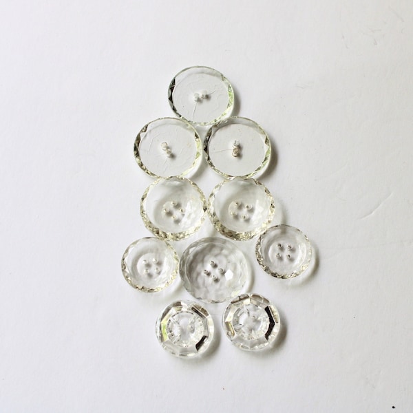 Clear Glass Buttons - Etsy