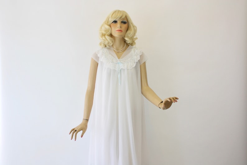 60s Peignoir Set Shadowline Wedding White Nylon Chiffon W Etsy