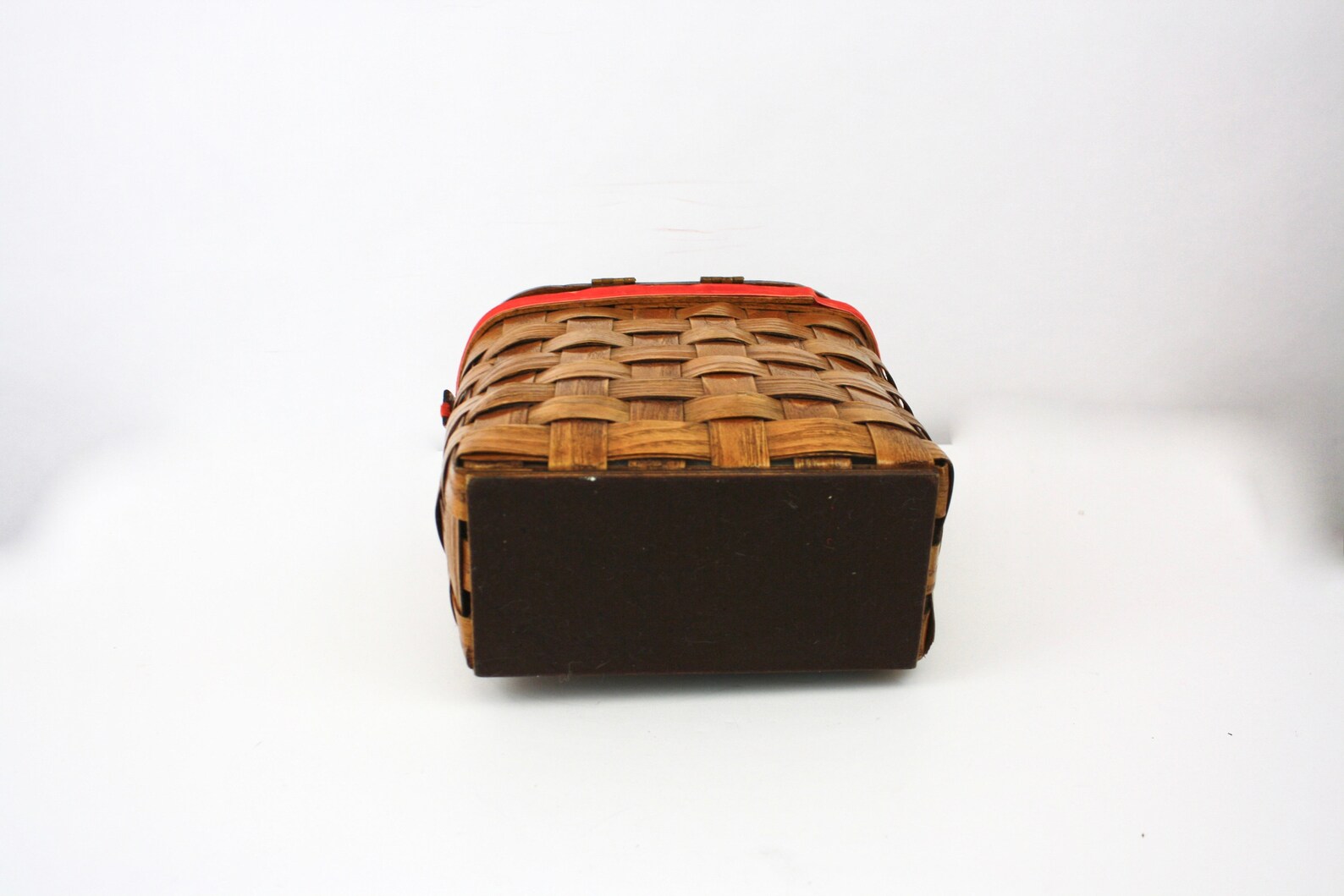60s Basket Purse Tall Wood Basket Purse Hand-painted Orange Tree W ...